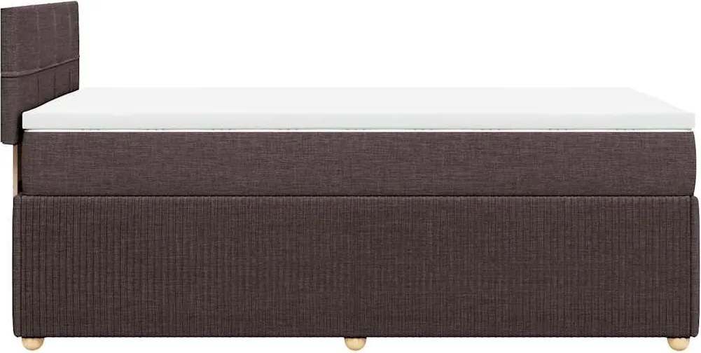 Box spring postel s matrací tmavě hnědá 80x200 cm textil 3289586