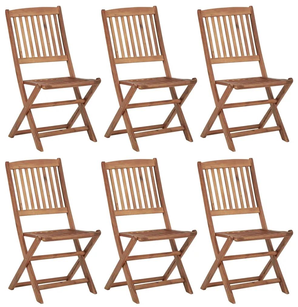 3065522 vidaXL Skládací zahradní židle 6 ks masivní akáciové dřevo