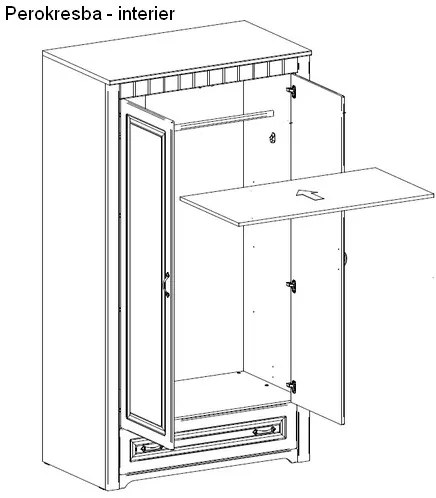 Šatní skříň 2-dveřová Atik, bílá
