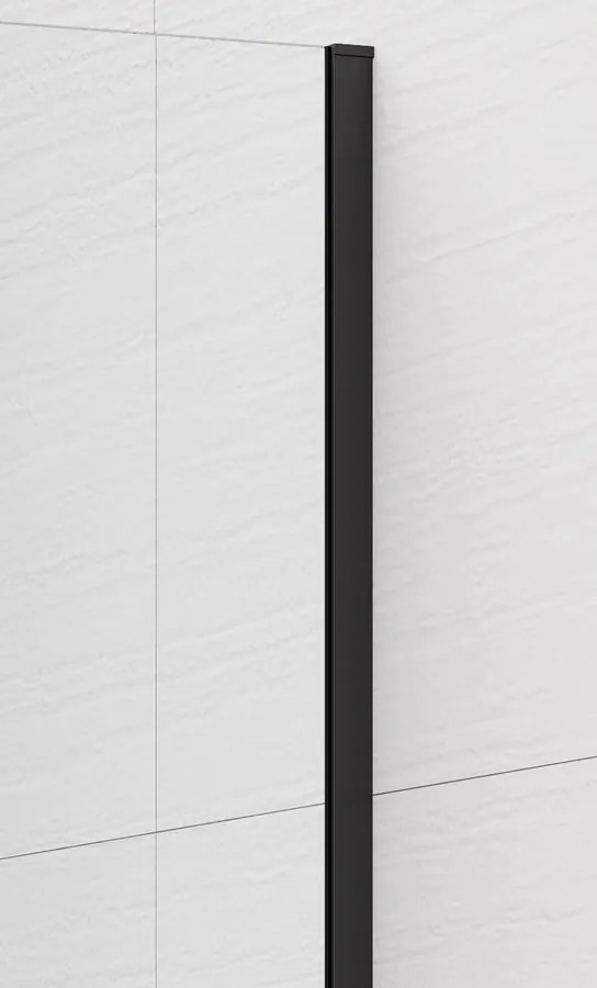 Polysan ESCA BLACK MATT sprchová zástěna 120 x 210 cm jednodílná k instalaci ke stěně černá sklo marron hnědé ES1512-02
