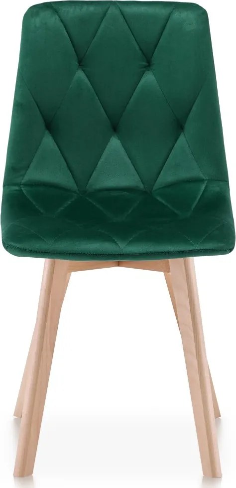 Jídelní židle NATASHA — masiv, samet, více barev Zelená