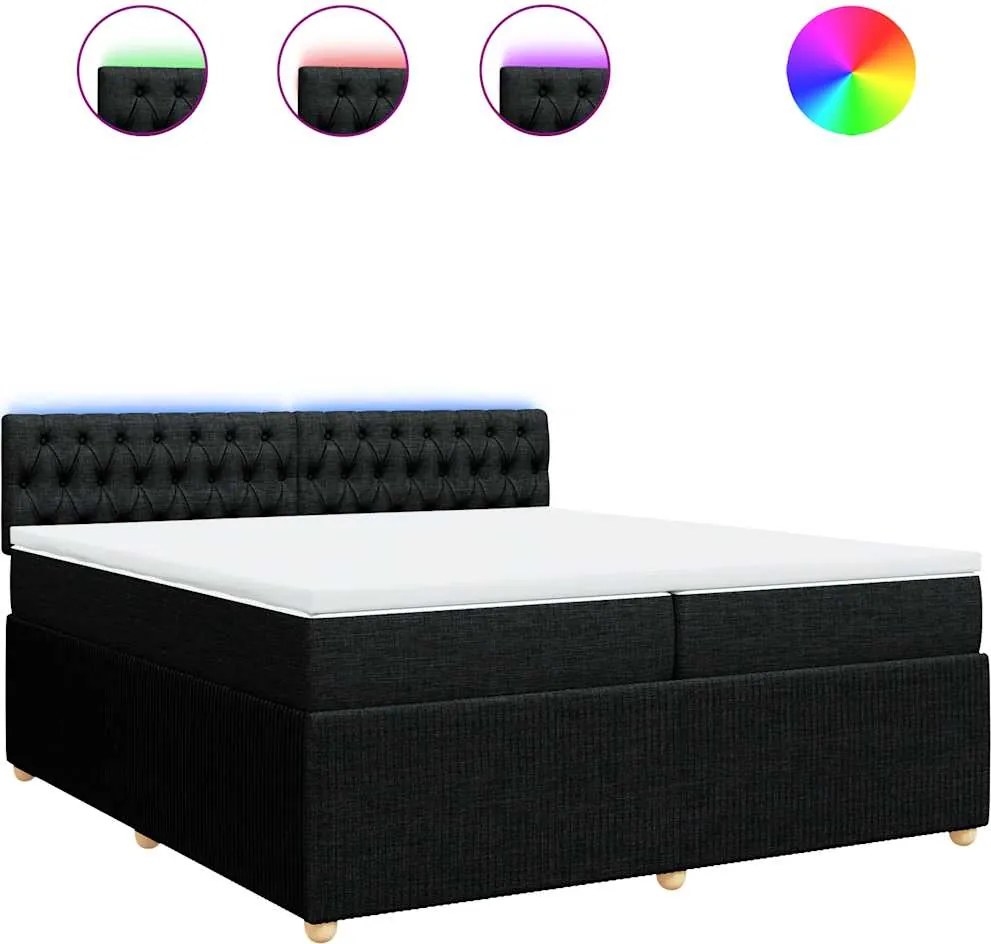 Box spring postel s matrací černá 200x200 cm textil 3289872