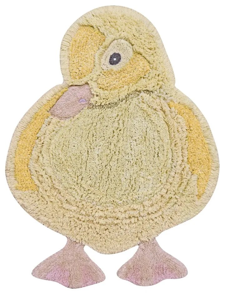 Žlutý pratelný ručně tkaný bavlněný dětský koberec 95x120 cm Ducky – Lorena Canals