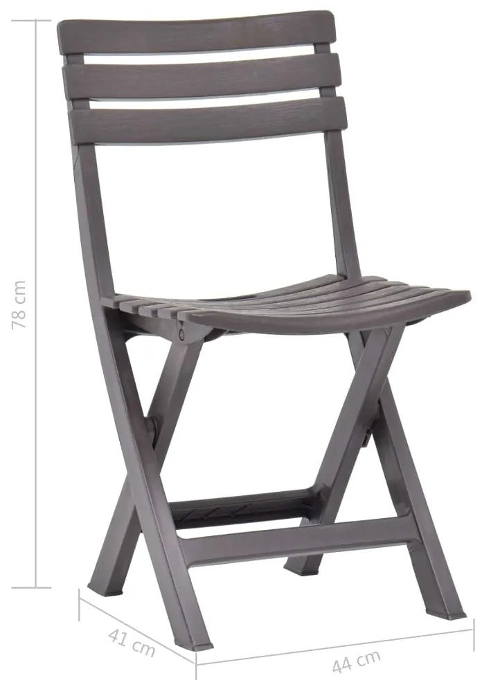 Skládací zahradní židle 2 ks plast mocha - Default Title