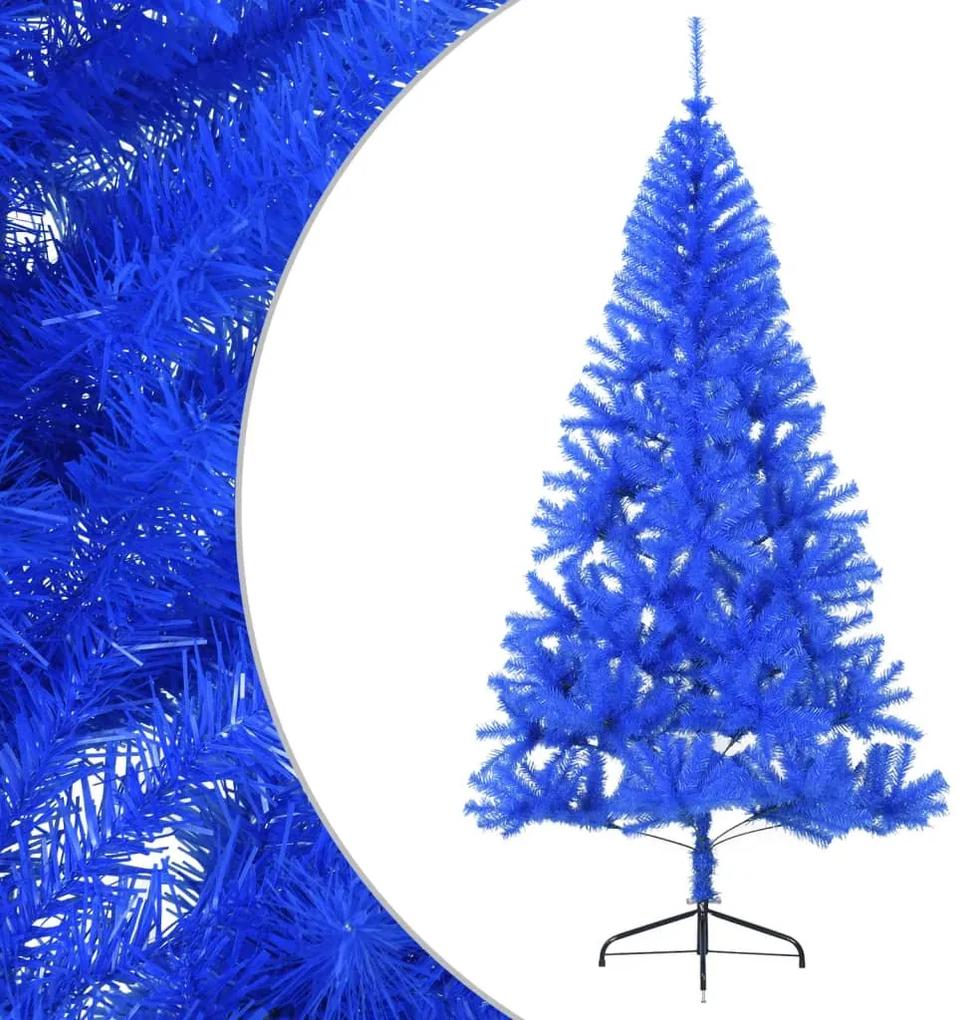 344684 vidaXL Umělý poloviční vánoční stromek se stojanem modrý 240 cm PVC