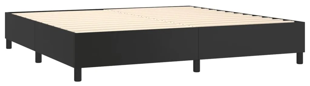 Box spring postel s matrací černá 200x200 cm umělá kůže,  3128931