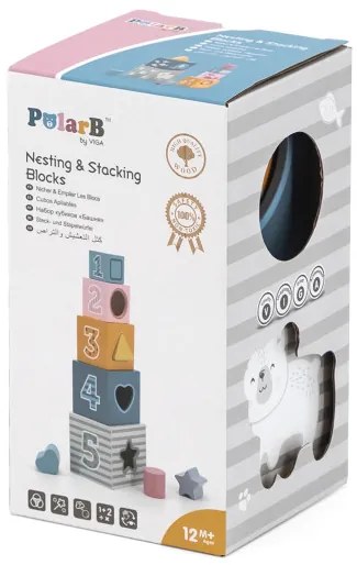 Dřevěné kostky s vkládačkou Viga 44016 PolarB