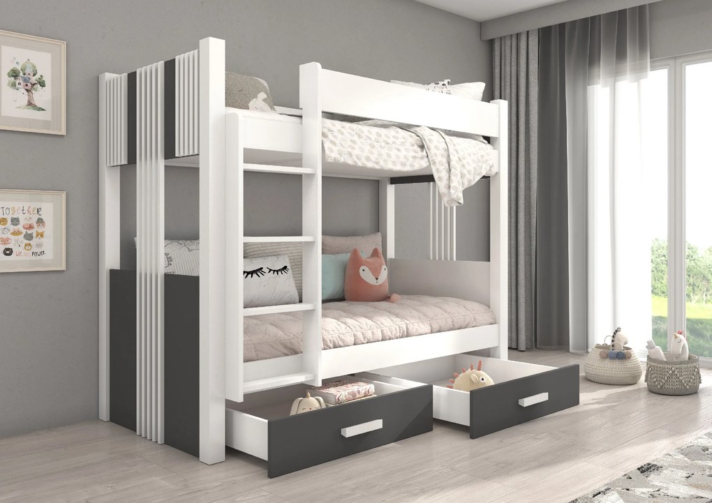 ADRK Furniture Patrová dvoulůžková postel ARTA 200x90 CH-ARTA-W_AN-200