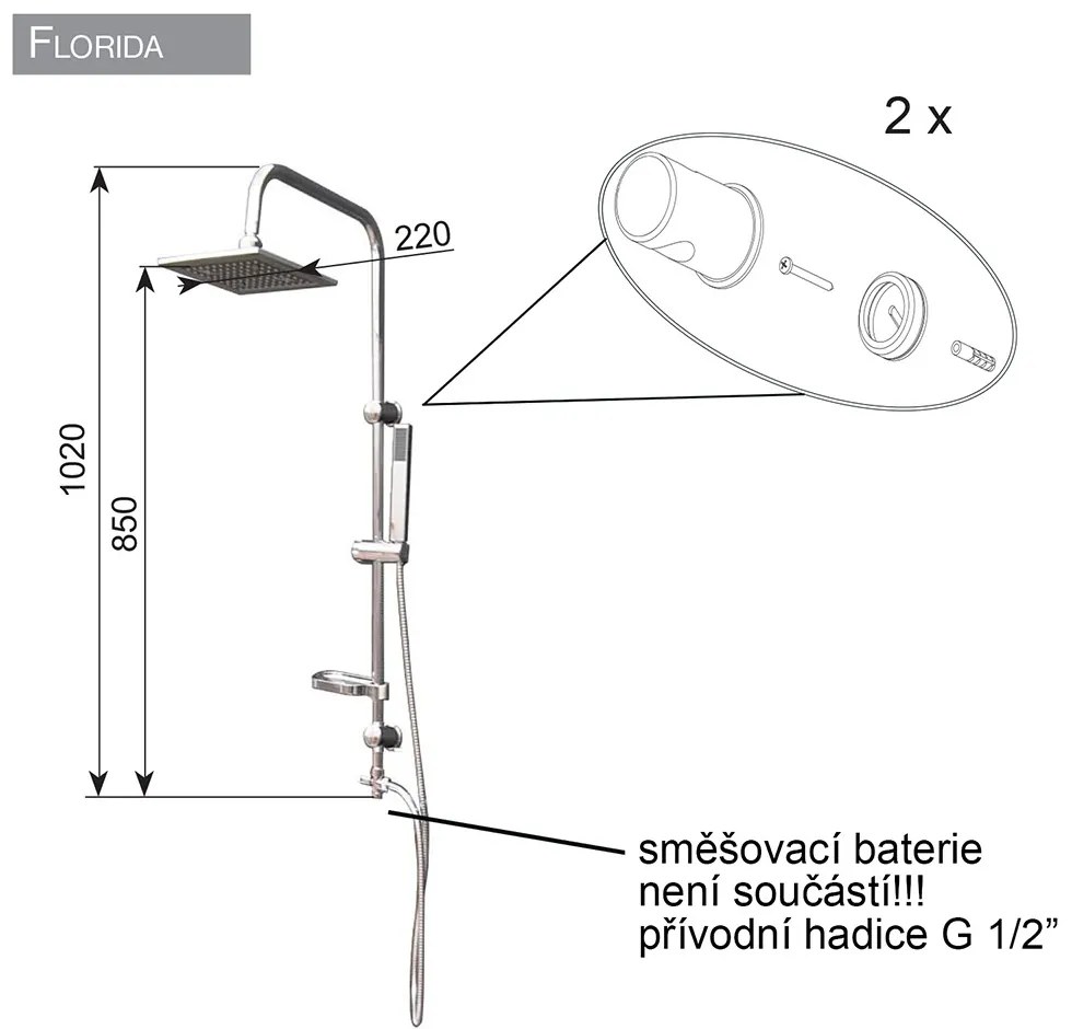 ROLTECHNIK sprchová souprava FLORIDA, 4000321