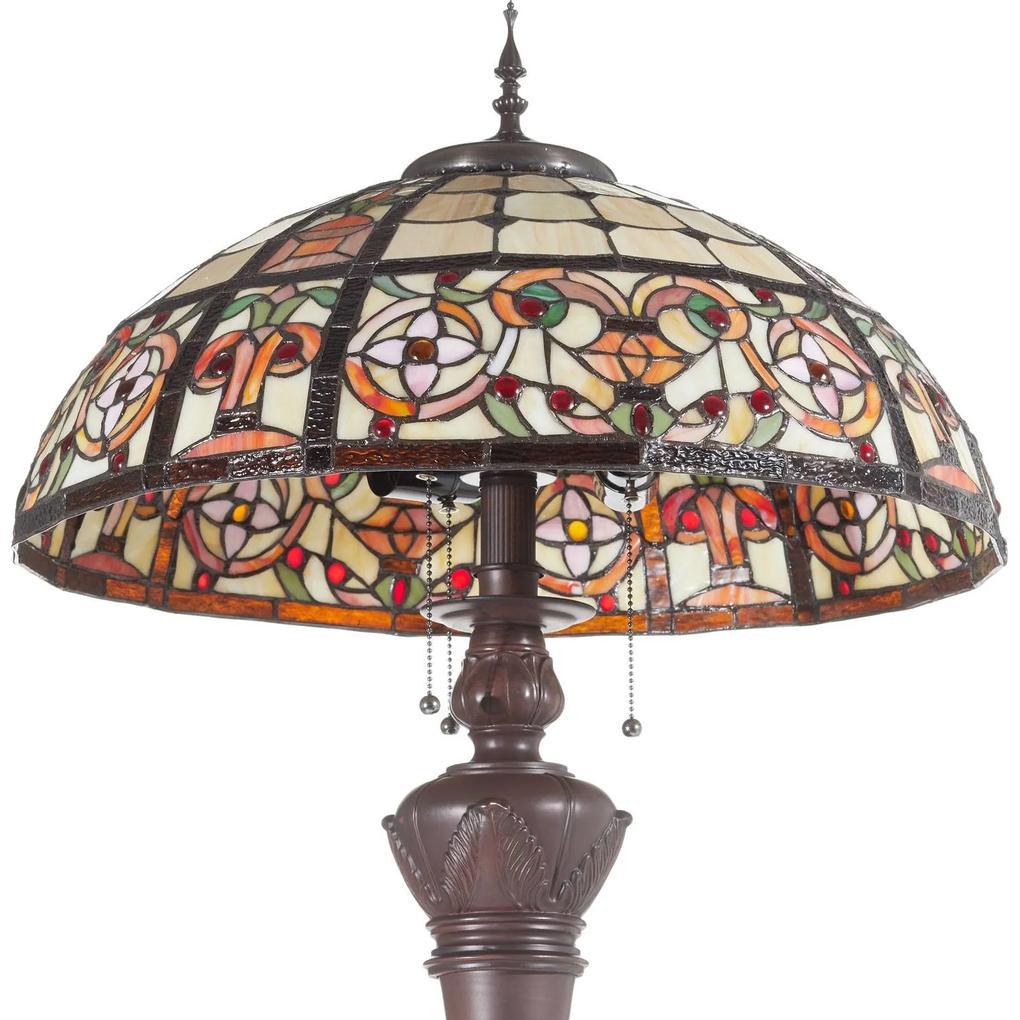 Luxusní stojací lampa Lindsay v Tiffany stylu