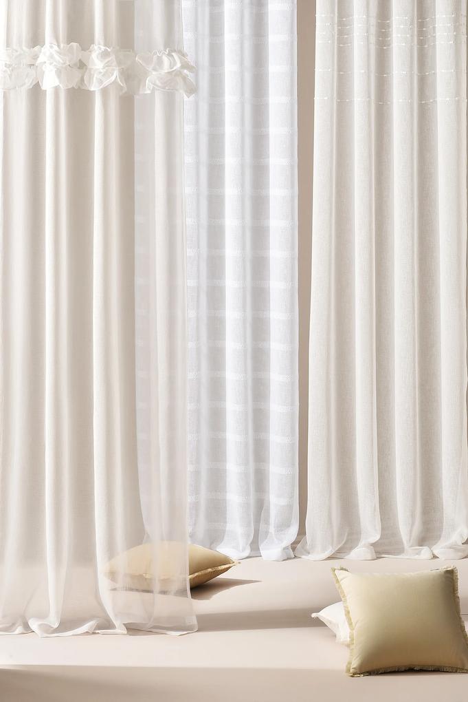 Room99 Záclona na kroužcích Frilla s volánky Jednobarevná Barva: Béžová, Velikost: 350 x 250 cm