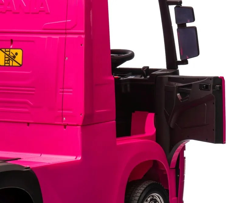 LEAN CARS Elektrické auto na baterie Scania 500R HL698 růžové 4x4