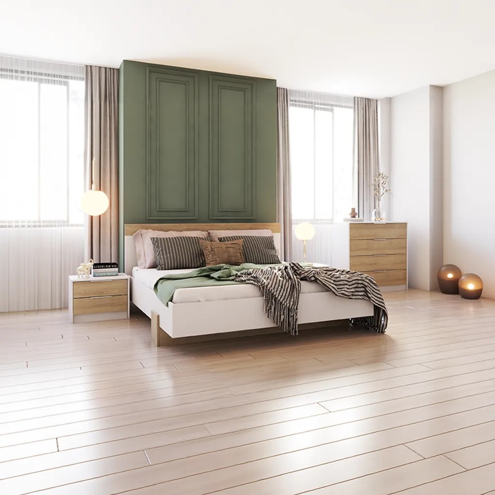 IDZ Postel GALAXY 160x200 cm, Dub Hikora/Bílá