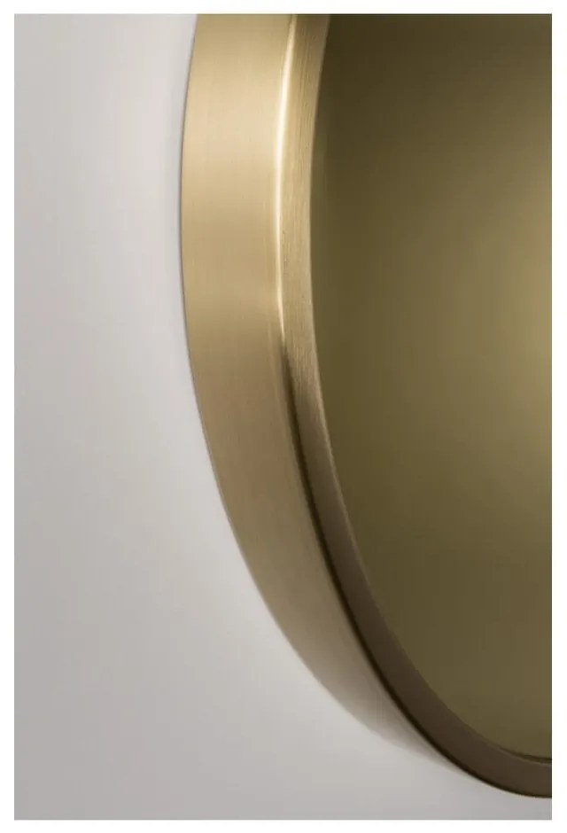 Nástěnné ocelové zrcadlo ve zlaté barvě Zuiver Bandit, ø 60 cm