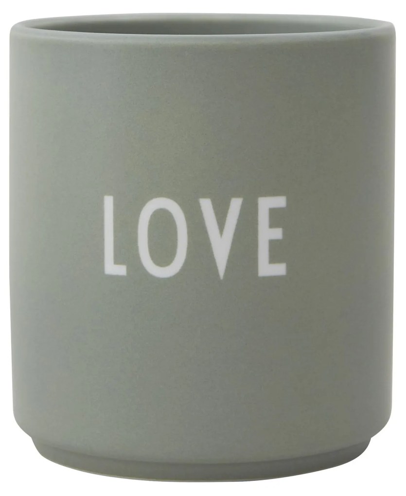 DESIGN LETTERS Porcelánový hrnek Dad/Love 300 ml, zelená barva, šedá barva, porcelán