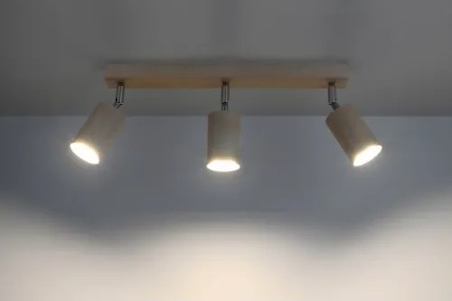 Bodové svítidlo SOLLUX Berg 3 GU10 3x40W bez zdroje SL.0703 přírodní dřevo
