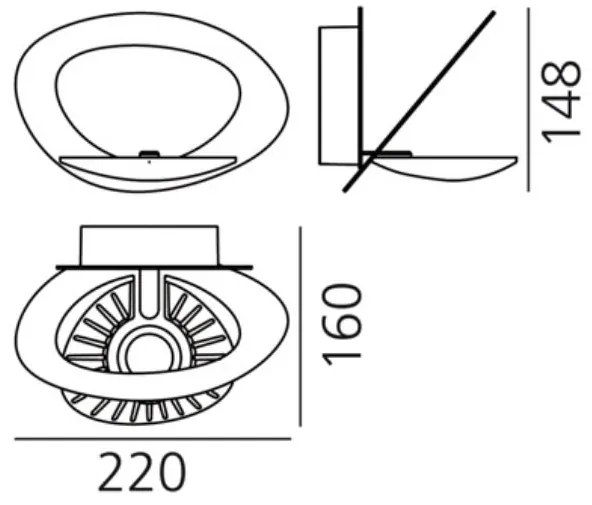 Artemide 1248010A Pirce micro wall, bílé designové nástěnné svítidlo, 27W LED 3000K, šířka: 22cm
