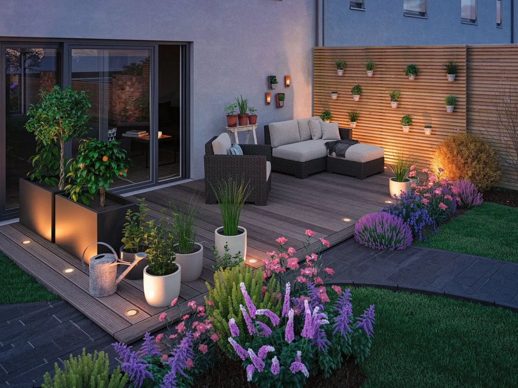 P 94588 Plug & Shine LED zemní svítidlo Smart Home Zigbee zlaté světlo spot neláká hmyz IP65 CCT 4,6W černá/ocel - PAULMANN