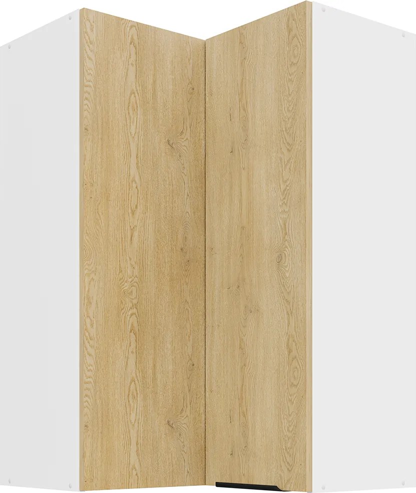 CREMONA bc | horní kuchyňská skříňka 60x60 GN-90 2F (90°) rohová s policemi | VYSOKÁ | 60x60 cm | bílá/cremona