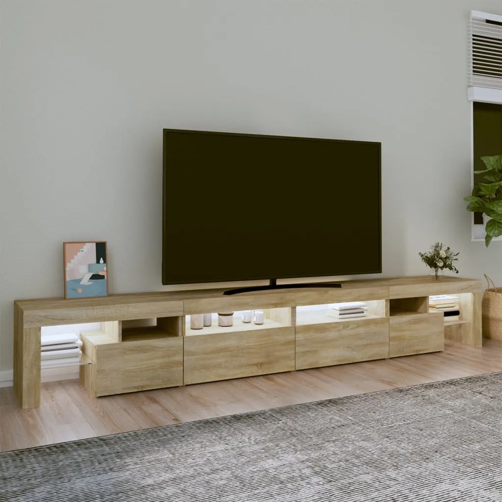 TV skříňka s LED osvětlením dub sonoma 260x36,5x40 cm 3152820