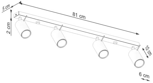 Sollux SL.1498 - Bodové svítidlo RING 4xGU10/10W/230V krémová