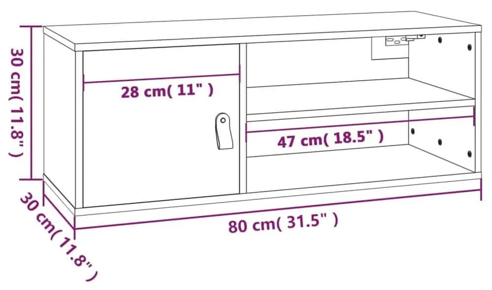 Petromila Nástěnná skříňka bílá 80 x 30 x 30 cm masivní borové dřevo