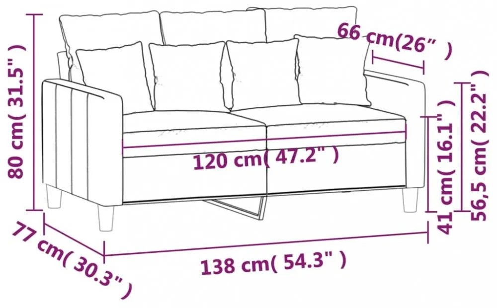 2místná pohovka 120 cm Dekorhome Černá