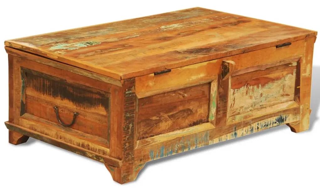 vidaXL Konferenční stolek úložný prostor vintage recyklované dřevo