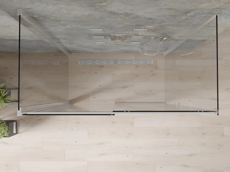Mexen Omega 3-stěnový sprchový kout 140x80 cm, 8mm čiré sklo - chromový profil, 825-140-080-01-00-3S