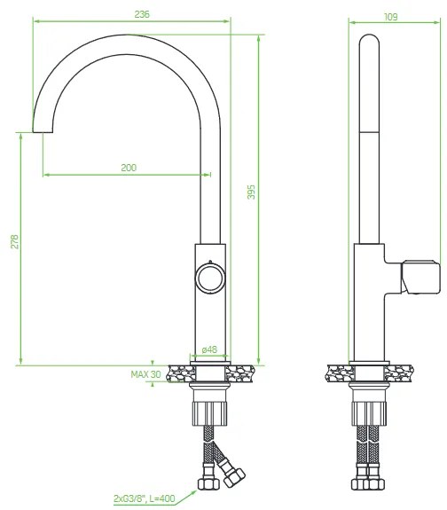 Kuchyňská dřezová baterie LAVEO PRETTO černá BAO_768D