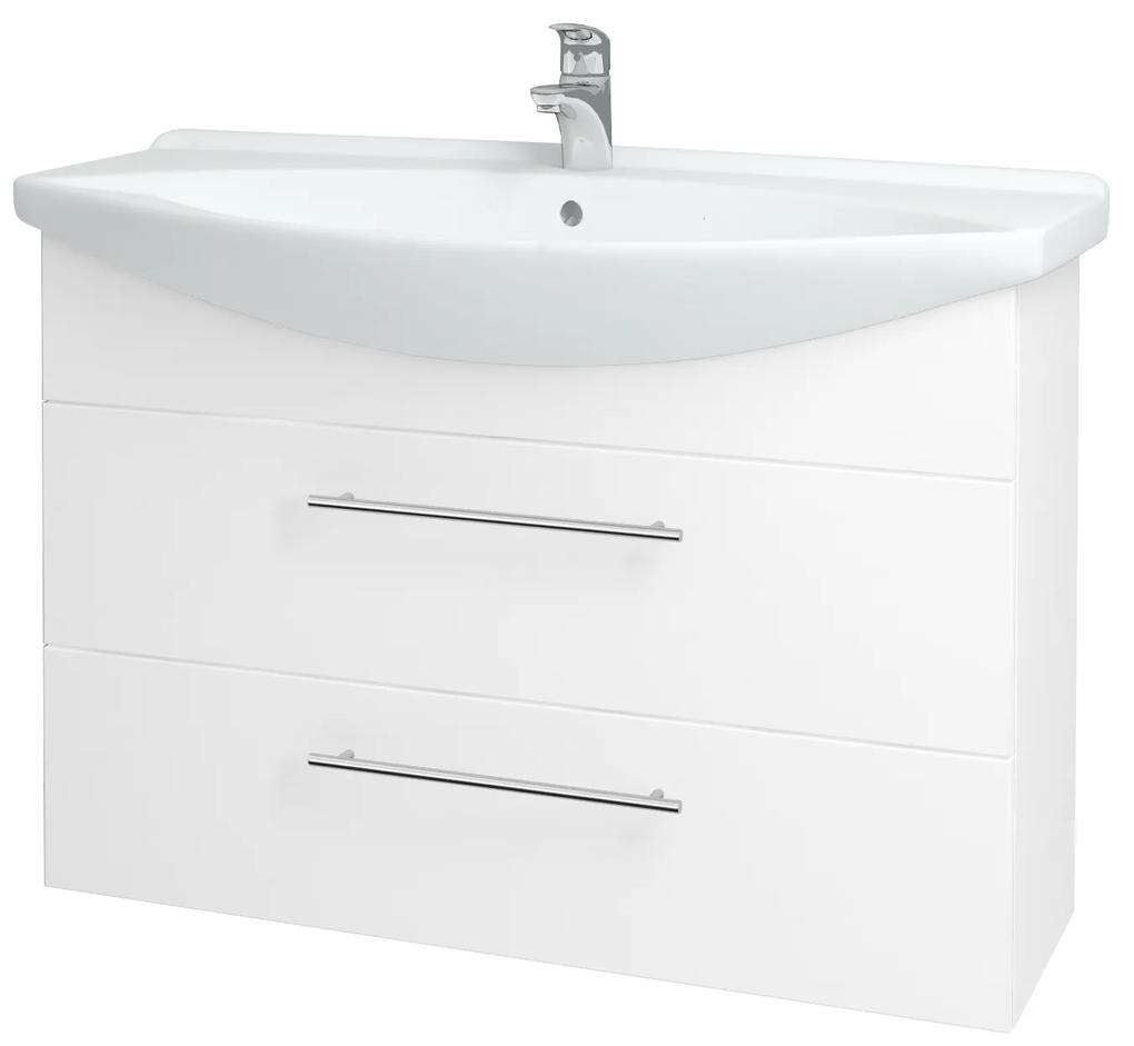 Dřevojas Koupelnová skříň TAKE IT SZZ2 105 Varianta: N01 Bílá lesk / Úchytka T01 / D01 Beton