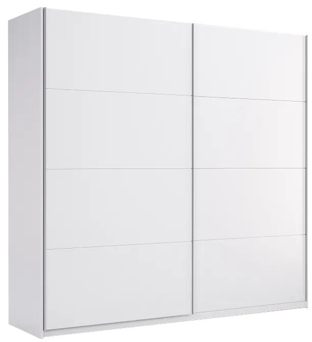 Expedo Posuvná skříň CERTEZA se zrcadlem, 250x211,5x61,5, bílá/bílý lesk