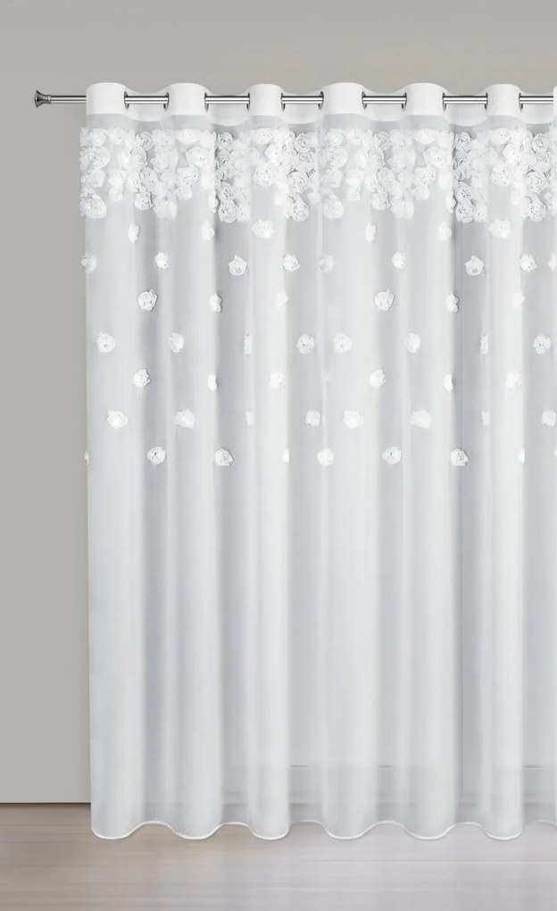 ZÁCLONA NA KROUŽCÍCH DIANA3 350X250 CM BÍLÁ