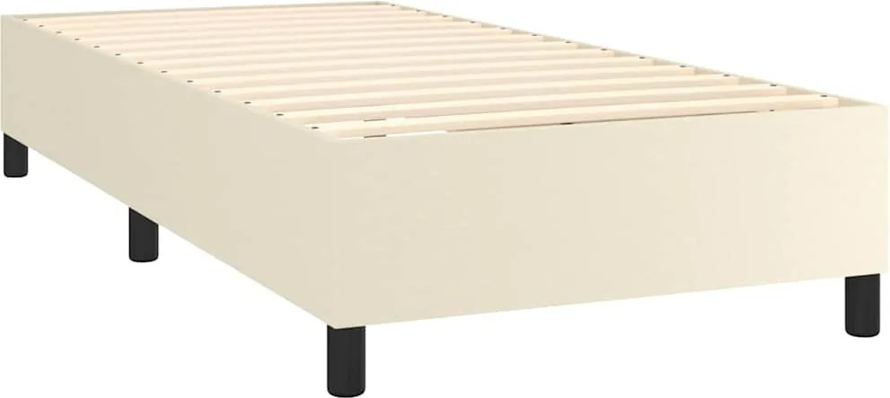 Rám postele s boxspringem krémový 90x200 cm umělá kůže 3121025