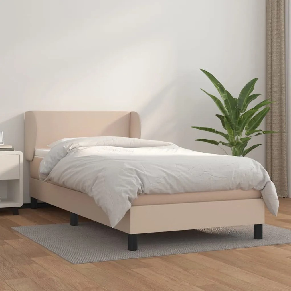 Box spring postel s matrací cappuccino 100x200 cm umělá kůže 3127180