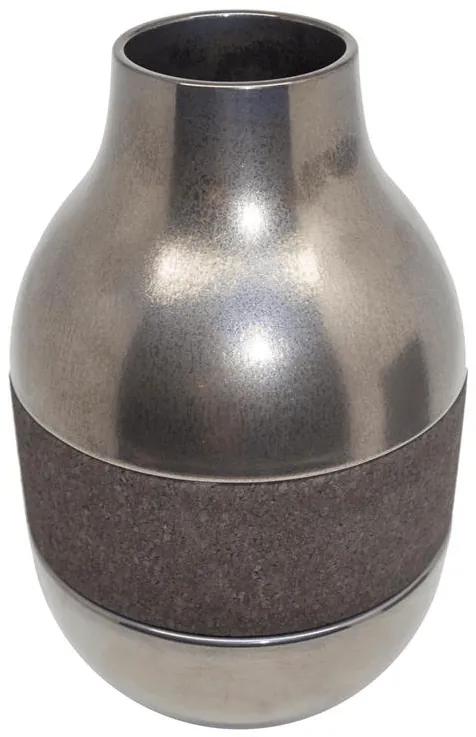 Bronzová váza s korkovou dekorací barva / provedení: bronzová, materiál: keramika, průměr: 18, užití: interiérové, velikost: S, výška do:: 30