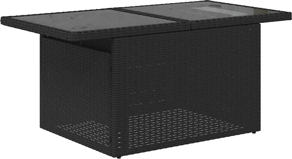 7dílná zahradní sedací souprava s poduškami černá polyratan 3267915