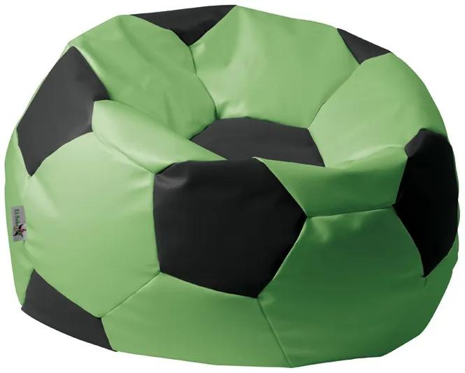 ANTARES Euroball - Sedací pytel 90x90x55cm - koženka zelená/černá