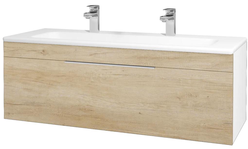 Dřevojas Koupelnová skříň ASTON SZZ 120 Varianta: N01 Bílá lesk / Úchytka T01 / M05 Béžová mat