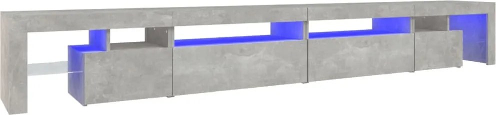 TV skříňka s LED osvětlením betonově šedá 290x36,5x40 cm 3152805