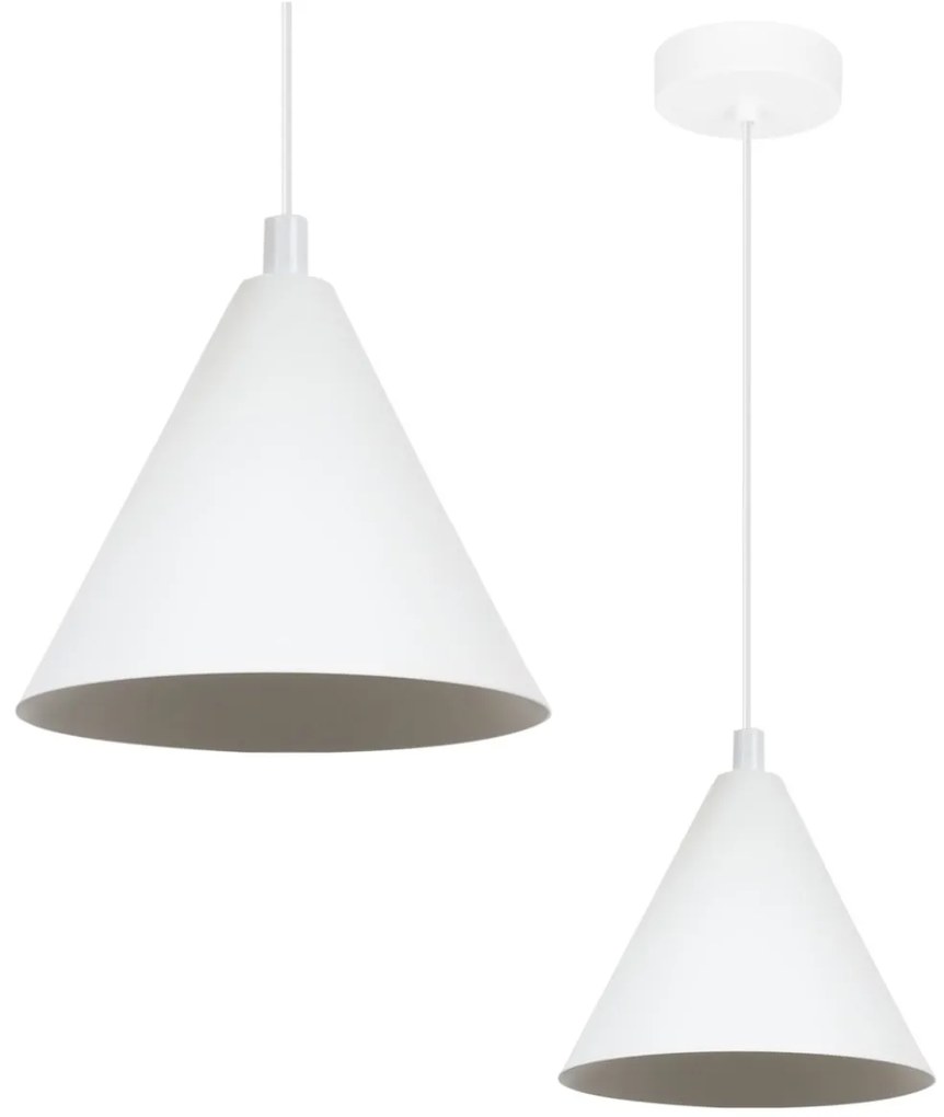 Závěsné svítidlo Soho, 1x bílé kovové stínítko, (fi 14cm)