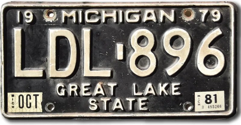 Americká SPZ Michigan 1979 Black LDL-896