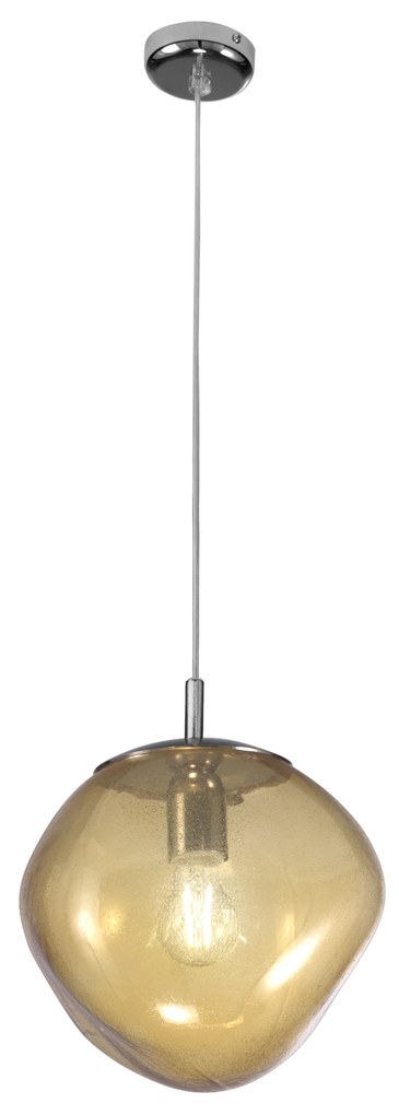 Metal Lux 274.525.06 Saxa, závěsé svítidlo z ambrového skla, 1xE27, průměr 25cm