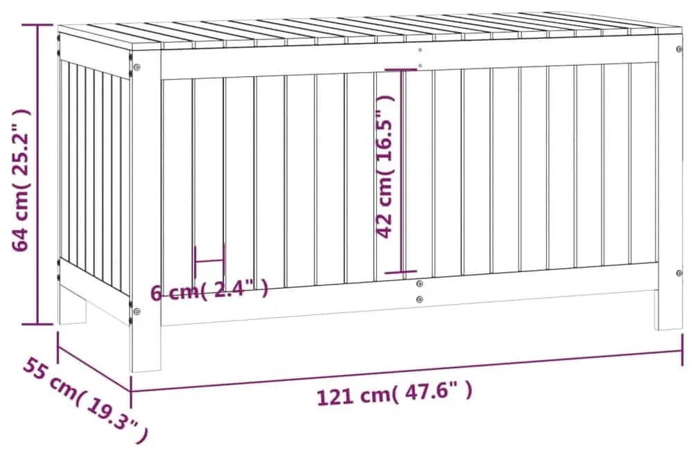 Petromila Zahradní úložný box medově hnědý 121x55x64 cm masivní borovice