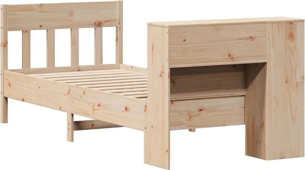 Postel s knihovnou bez matrace 75 x 190 cm masivní borovice 3323206