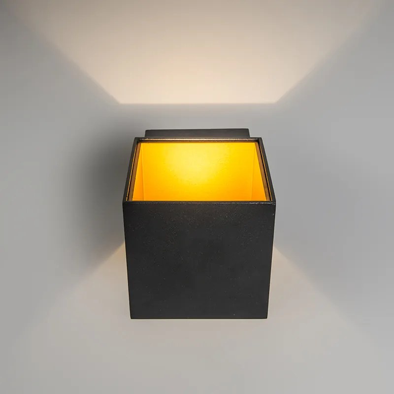 Designová nástěnná lampa černá/zlatá vč. LED - Caja