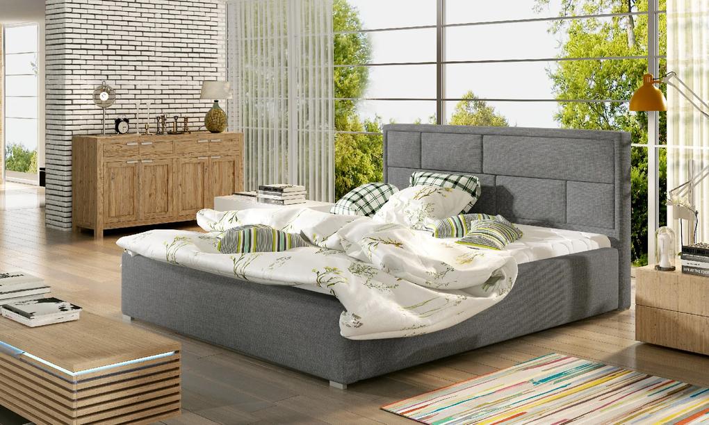 Eltap Čalouněná postel Latina s úložným prostorem Materiál a barva potahu: Paros 05 - šedá, Rozměry (cm): 140x200