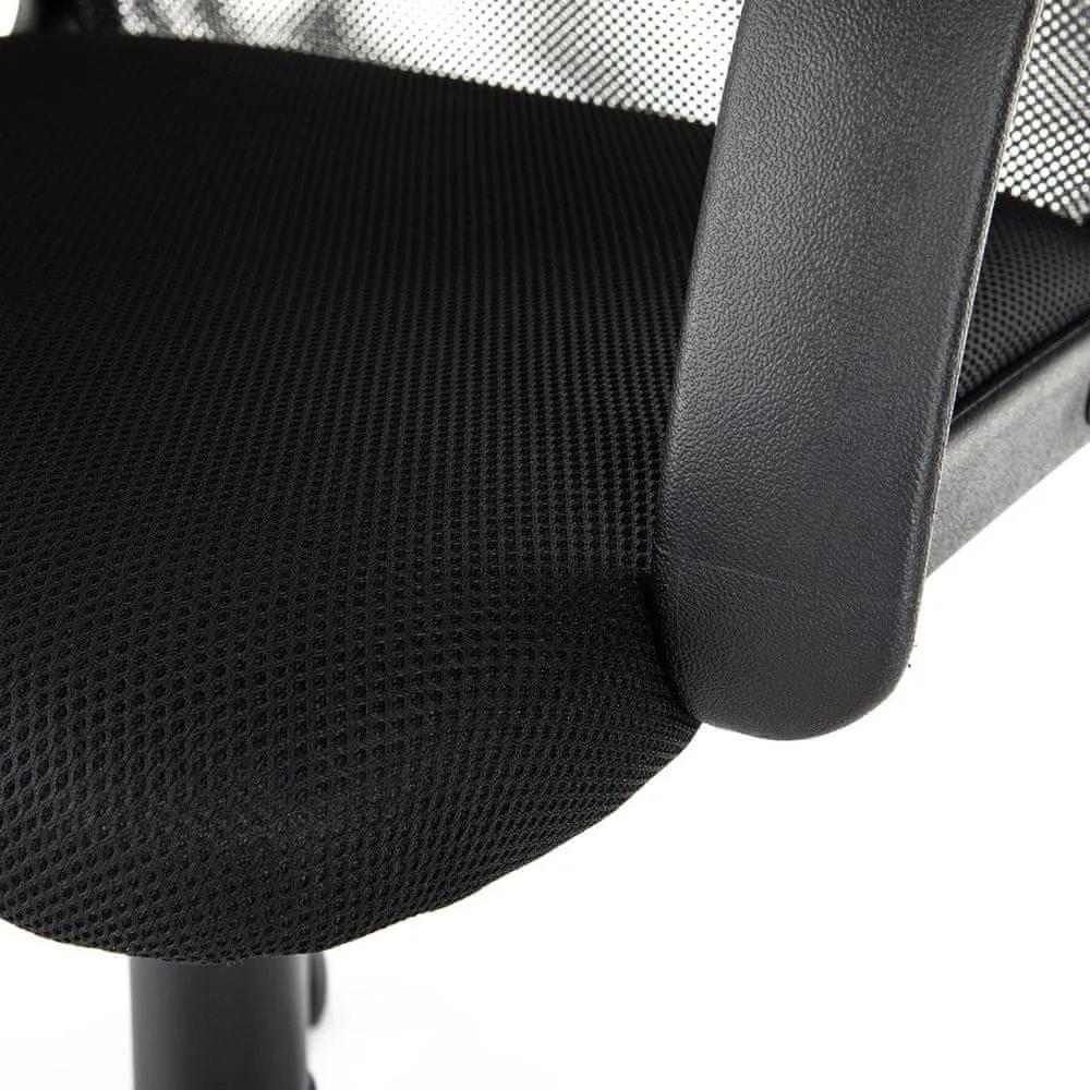 Autronic Kancelářská židle DONOIR, černá ekokůže a síťovina