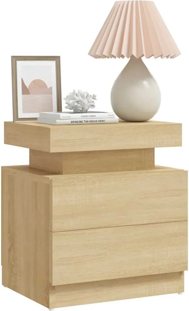 Noční stolek dub sonoma 45 x 35 x 52 cm kompozitní dřevo 326852