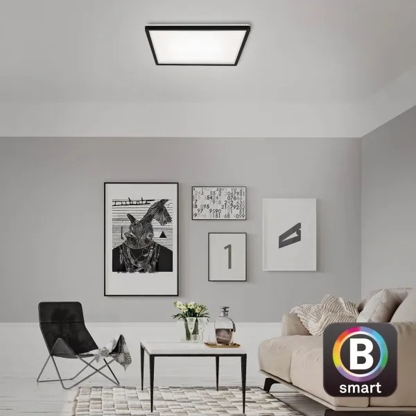 Briloner 7060-015 - LED Stm panel SLIM 22W/230V 42x42 cm černá Wi-Fi Tuya + DO